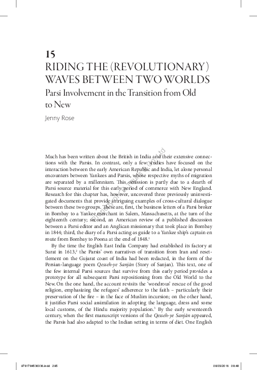 (PDF) RIDING THE (REVOLUTIONARY) WAVES BETWEEN TWO WORLDS Parsi ...