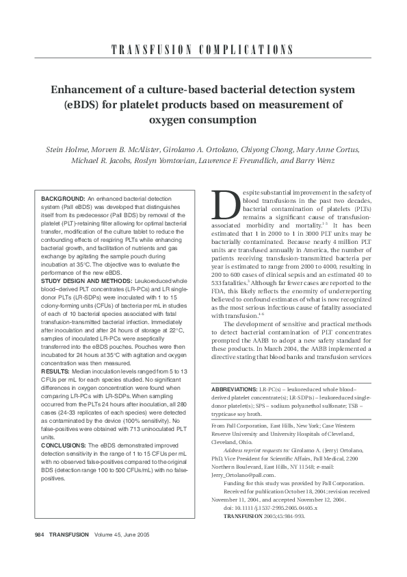 (PDF) Enhancement of a culture-based bacterial detection system (eBDS ...