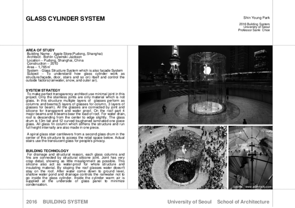 (PDF) Glass cylinder building system - apple store pudong, shanghai