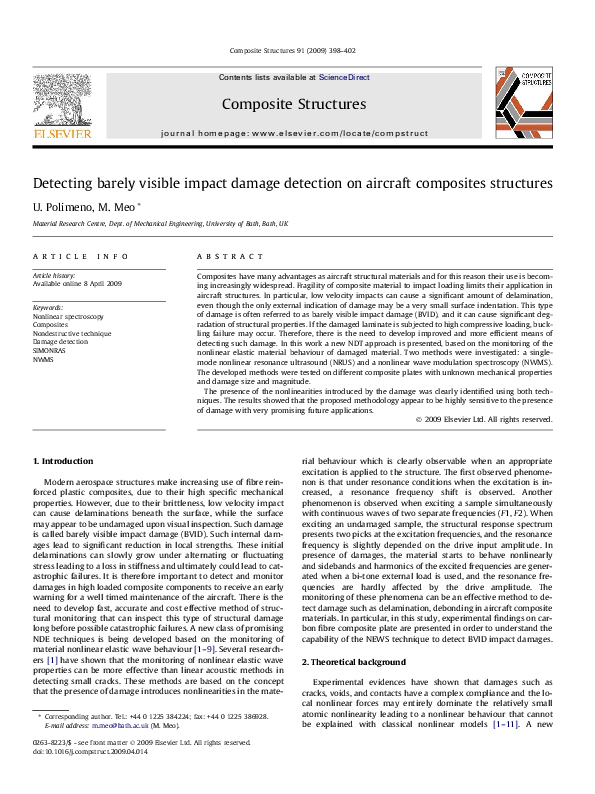 (PDF) Detecting barely visible impact damage detection on aircraft ...