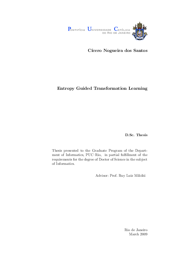 Pdf Entropy Guided Transformation Learning