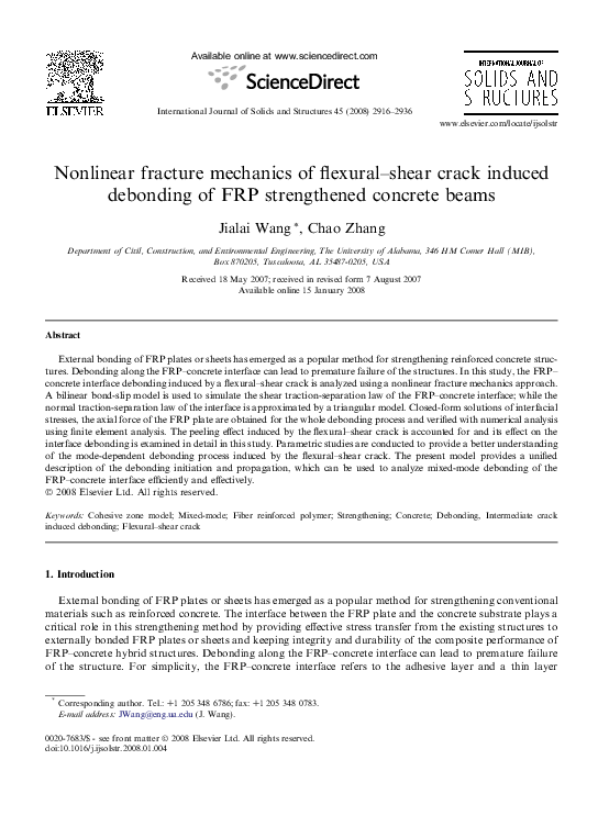 (PDF) Nonlinear fracture mechanics of flexural–shear crack induced debonding of FRP strengthened ...