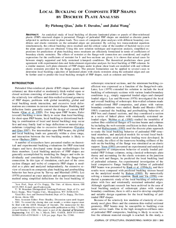 Pdf Local Delamination Buckling Of Laminated Composite Beams Using Novel Joint Deformation Models