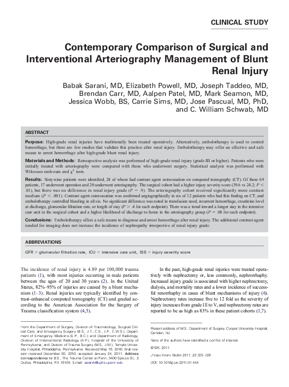 (PDF) Contemporary Comparison of Surgical and Interventional ...