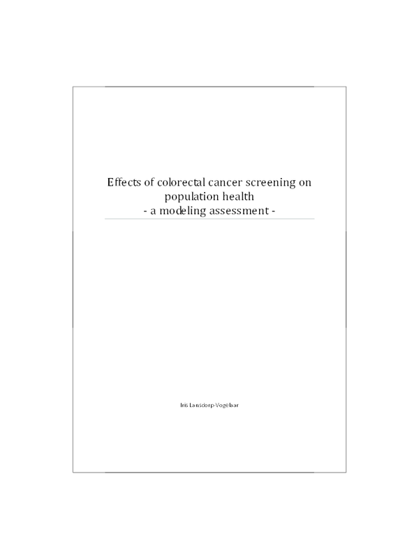 (PDF) Effects of Colorectal Cancer Screening on Population Health: a ...