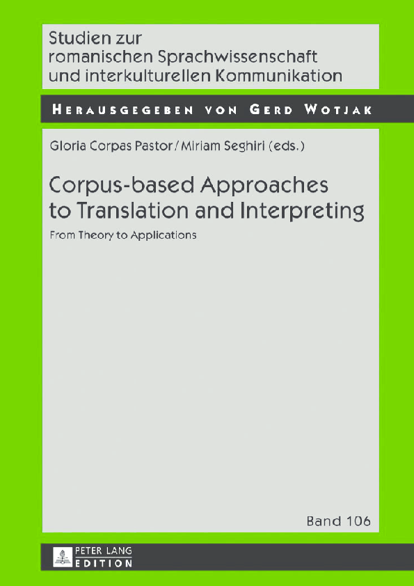 (PDF) Corpus-based Approaches to Translation and Interpreting: from ...