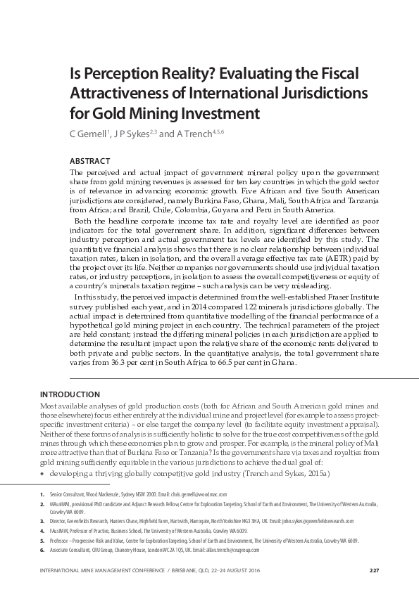 (PDF) Is Perception Reality? Evaluating the Fiscal Attractiveness of ...