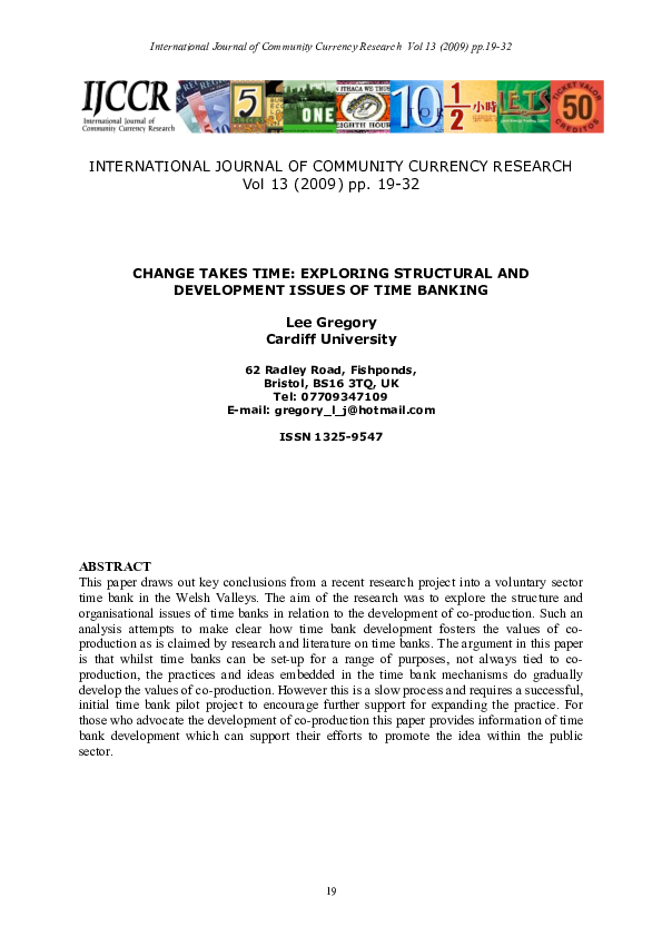 (PDF) Change Takes Time: Exploring Structural and Developmental Issues ...