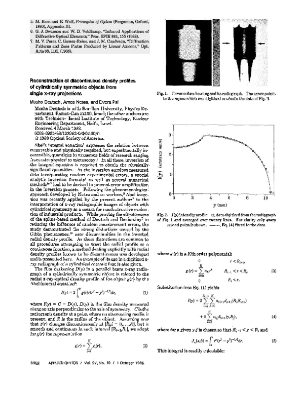 (PDF) Reconstruction of discontinuous density profiles of cylindrically ...