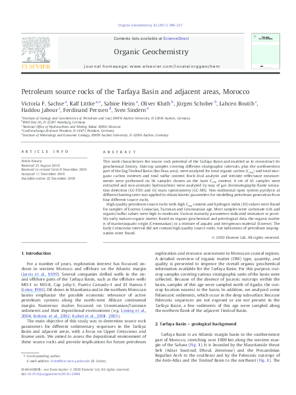(PDF) Petroleum source rocks of the Tarfaya Basin and adjacent areas ...