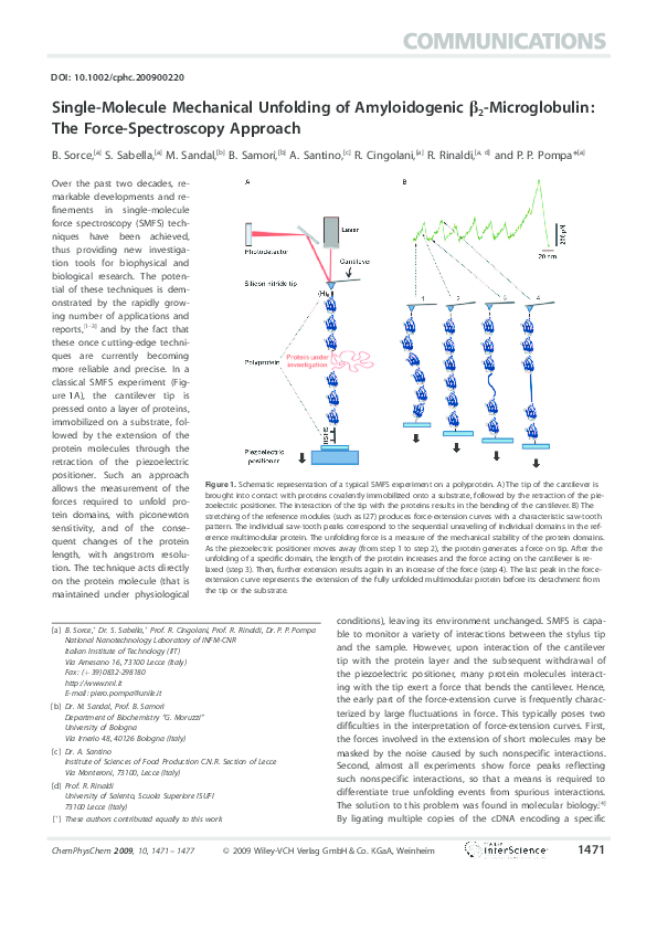 Pdf Single Molecule Force Spectroscopy Of Modular Proteins In The Nervous System Andres