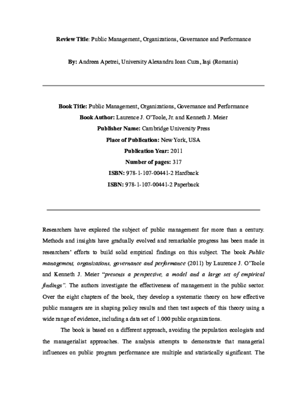 (PDF) Public Management and Governance | Tony Bovaird - Academia.edu