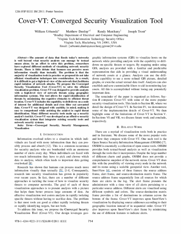 (PDF) Cover-VT: Converged Security Visualization Tool