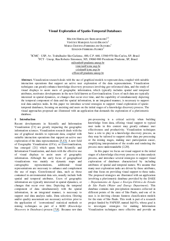 (PDF) Visual Exploration of Spatial-Temporal Database