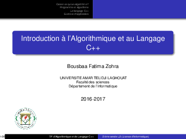 (PDF) Qu'est-ce qu'un algorithme ? Programme et algorithme Le langage ...