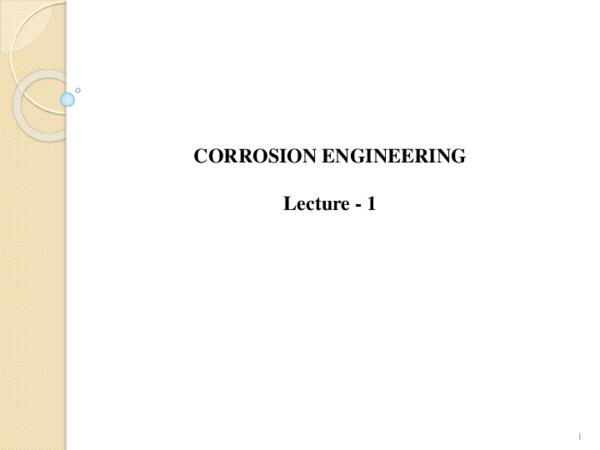 (PDF) CORROSION ENGINEERING Lecture -1