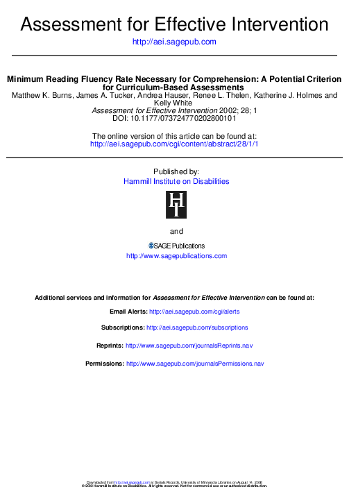 (PDF) Assessment for Effective Intervention Assessment for Effective ...