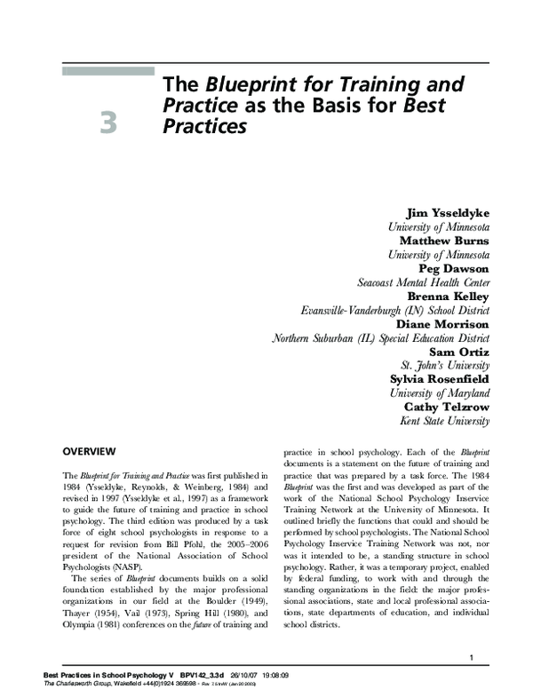 (PDF) The Blueprint for Training and Practice as the Basis for Best ...