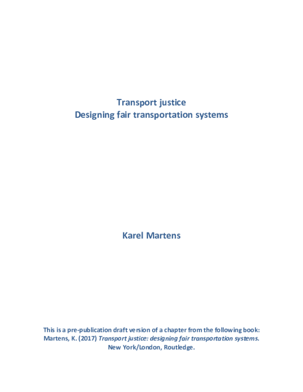 (PDF) Transport Justice - Chapter 10