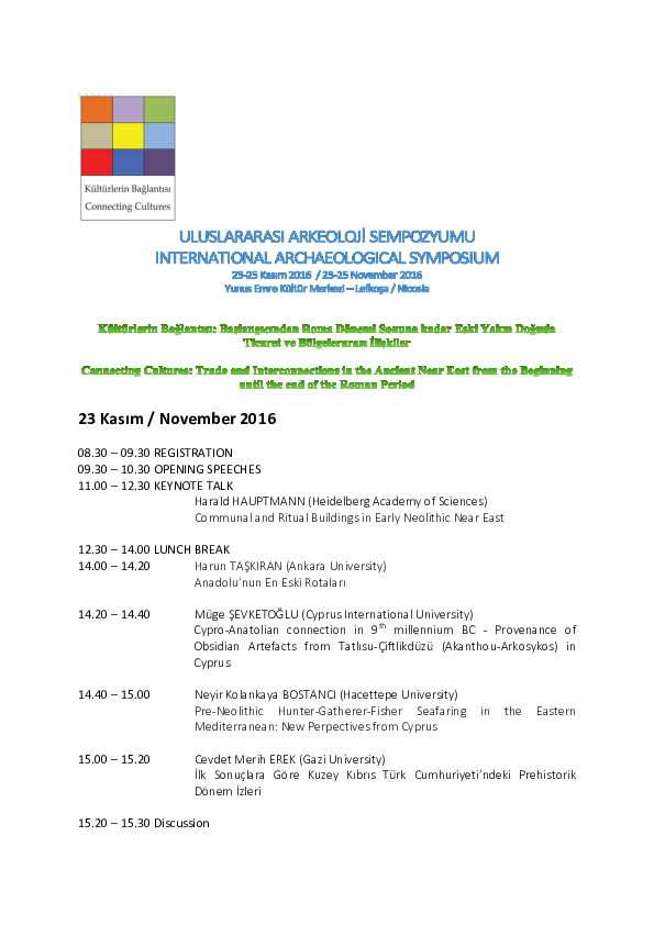 (PDF) Connecting Cultures Symposium 2016 - Tentative Program