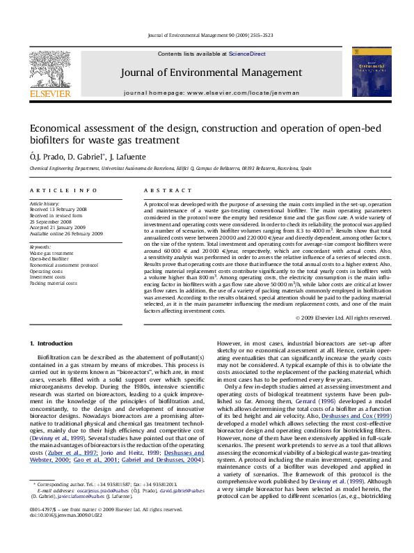 (PDF) Economical assessment of the design, construction and operation ...