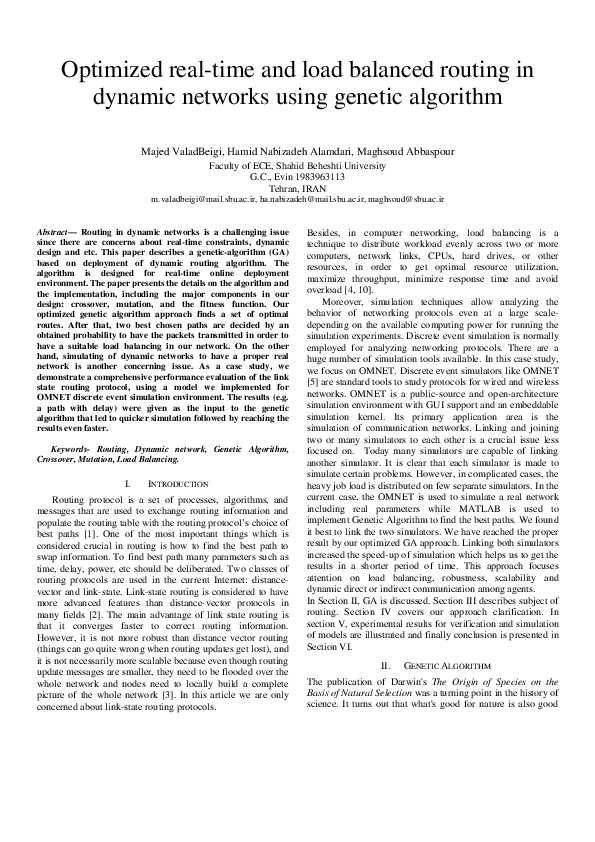 (PDF) Optimized real-time and load balanced routing in dynamic networks ...