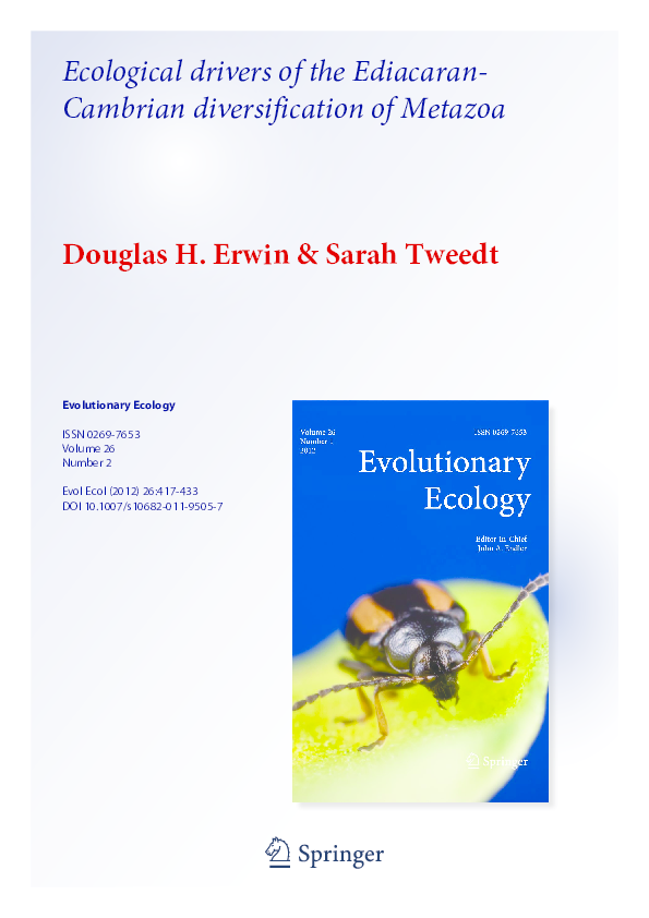 (PDF) Ecological drivers of the Ediacaran-Cambrian diversification of ...