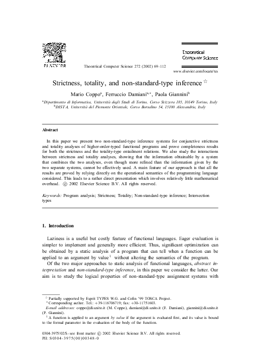 (PDF) Strictness, totality, and non-standard-type inference