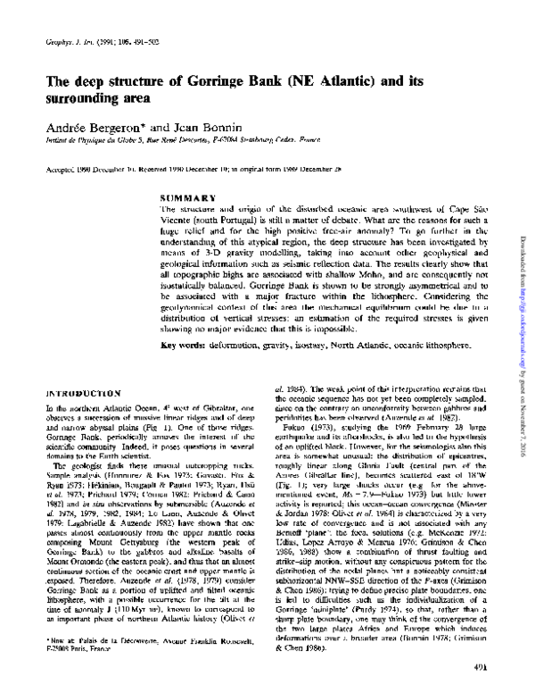 (PDF) The deep structure of Gorringe Bank (NE Atlantic) and its ...