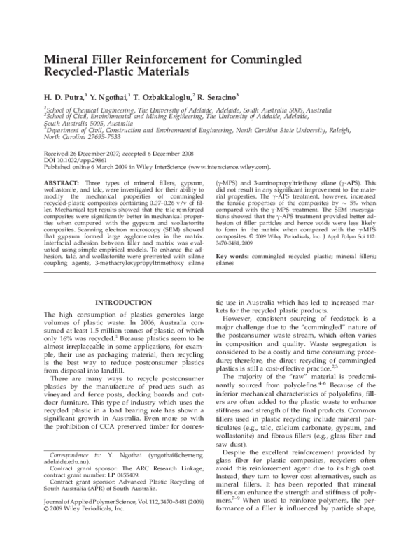 (PDF) Mineral filler reinforcement for commingled recycled-plastic ...