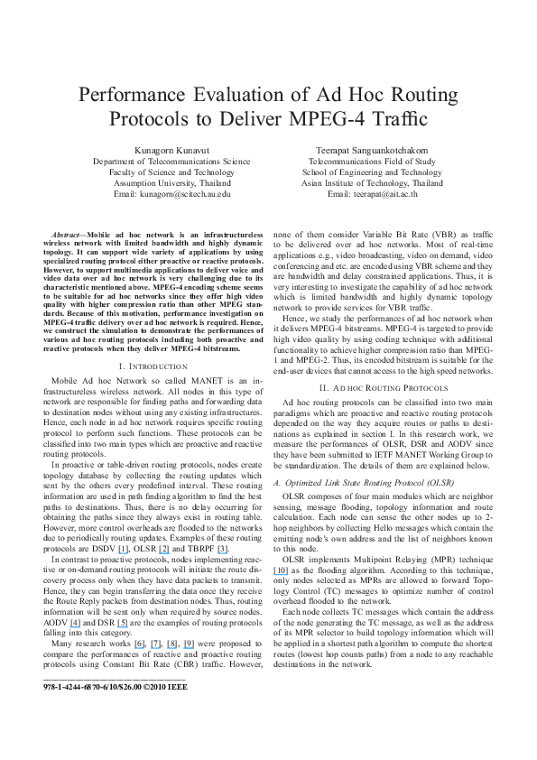 Pdf Performance Evaluation Of Ad Hoc Routing Protocols In Underwater