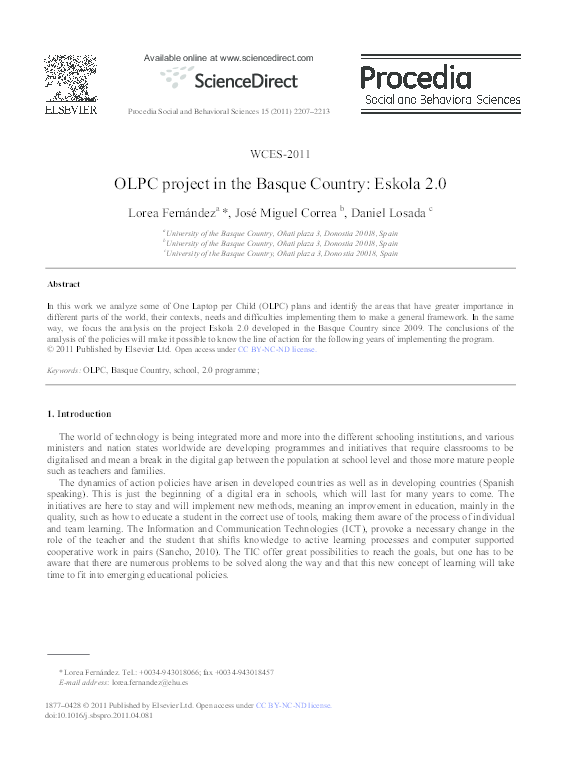 (PDF) OLPC project in the Basque Country: Eskola 2.0