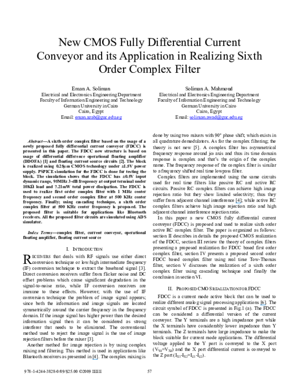 (PDF) New CMOS fully differential current conveyor and its application ...