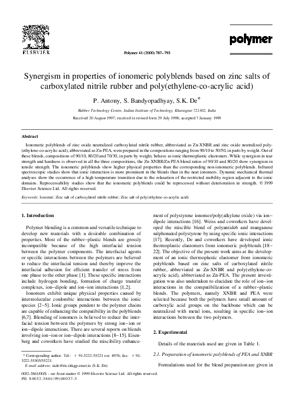 (PDF) Synergism in properties of ionomeric polyblends based on zinc ...