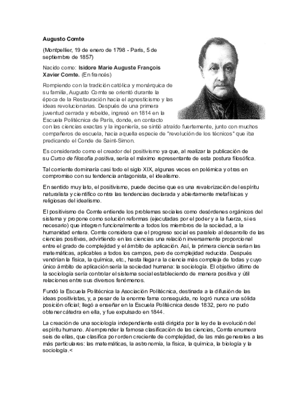 (DOC) Augusto Comte