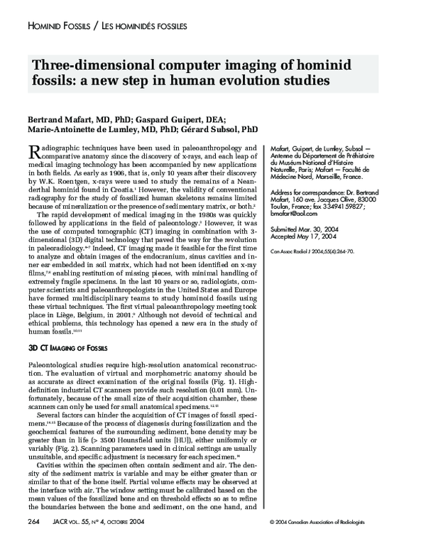 (PDF) Three-dimensional computer imaging of hominid fossils: a new step ...