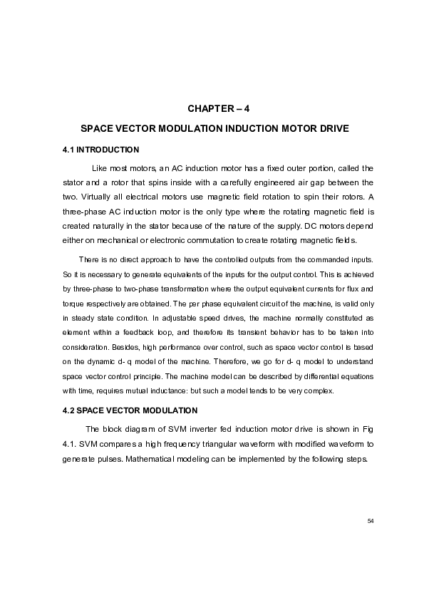 Doc Chapter 4 Space Vector Modulation Induction Motor Drive
