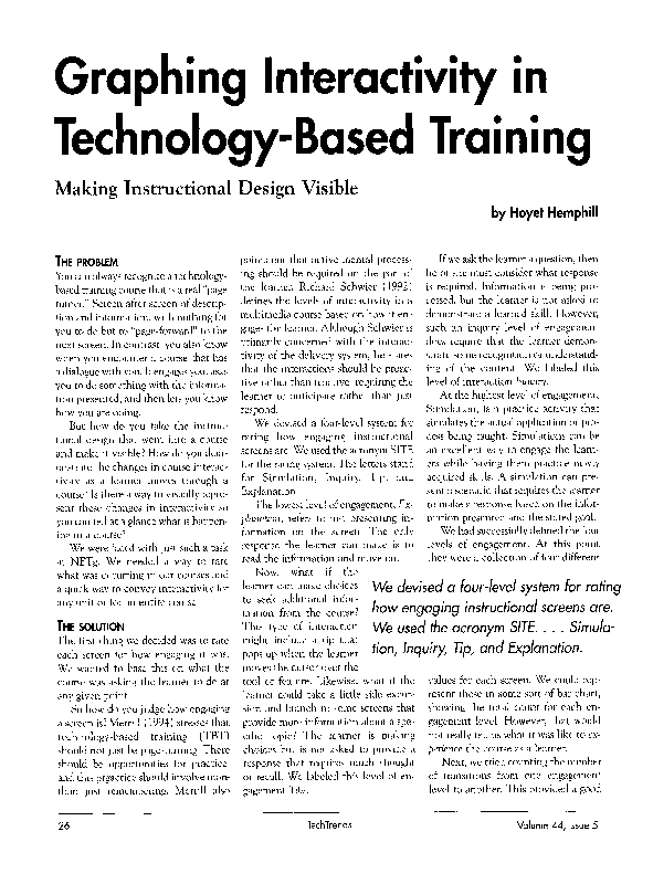 (PDF) Graphing interactivity in technology-based training
