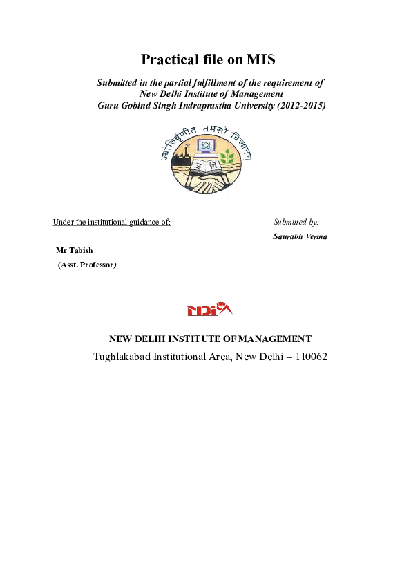 (DOC) MIs Assignment | Saurabh Verma - Academia.edu