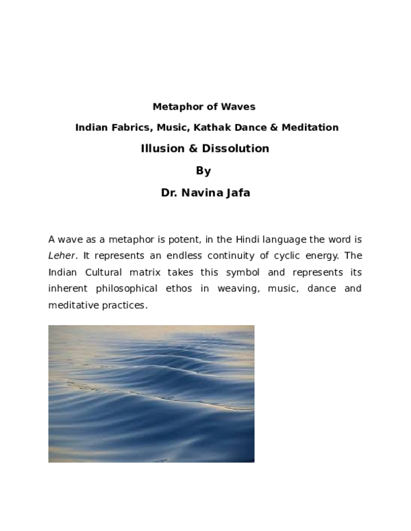 (DOC) The Metaphor of Waves: Indian Fabrics, Music, Dance & Meditation ...