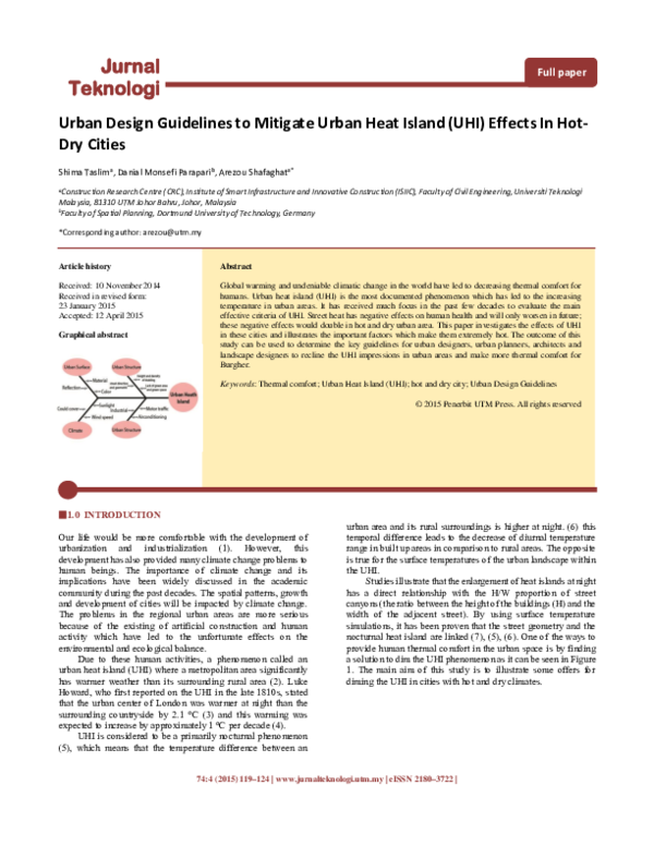 (PDF) Urban Design Guidelines to Mitigate Urban Heat Island (UHI ...