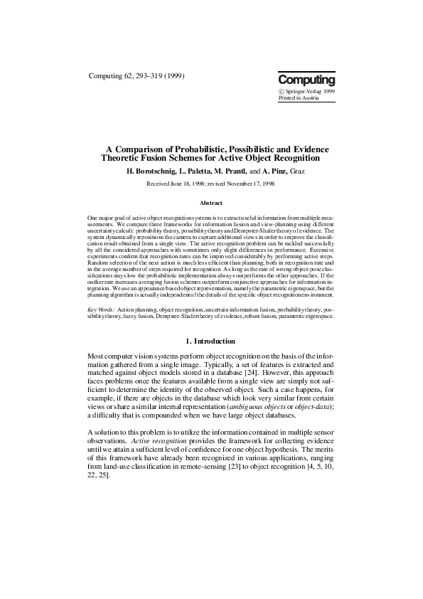 (PDF) A Comparison of Probabilistic, Possibilistic and Evidence Theoretic Fusion Schemes for ...