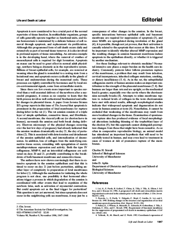 (PDF) Life and death at labor | John Aplin - Academia.edu