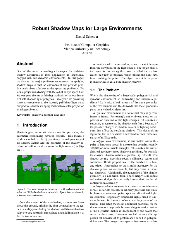 (PDF) Robust Shadow Maps for Large Environments