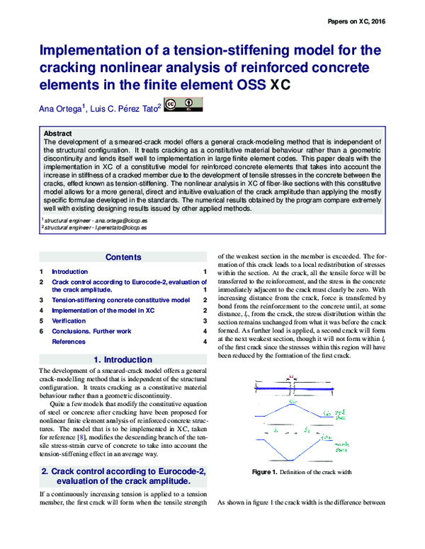 (PDF) Implementation of a tension-stiffening model for the cracking nonlinear analysis of ...
