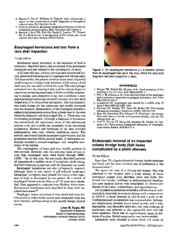 (PDF) Endoscopic removal of an impacted colonic foreign body (fish bone ...