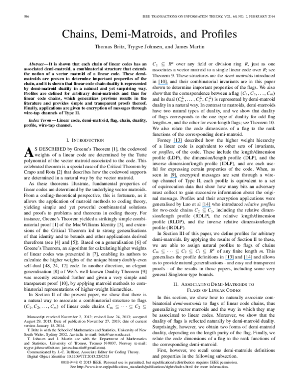 (PDF) Chains, Demi-Matroids, and Profiles | Thomas Britz and Trygve ...
