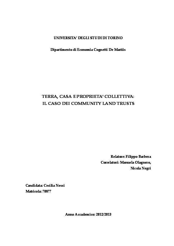 (PDF) Terra, Casa e Proprietà Collettiva: il caso dei Community Land ...