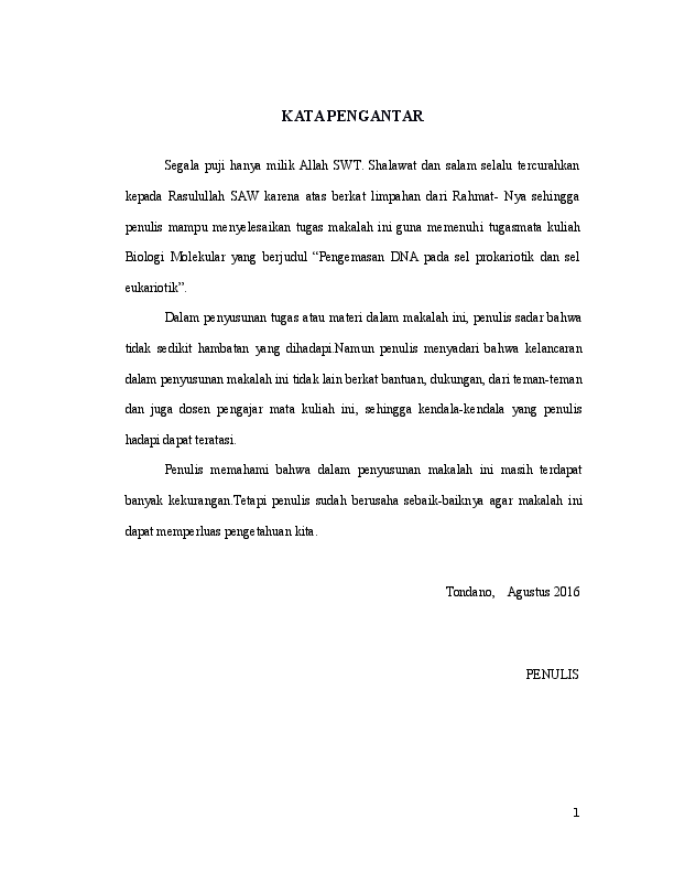 (DOC) pengemasan dna di prokariot dan eukariot