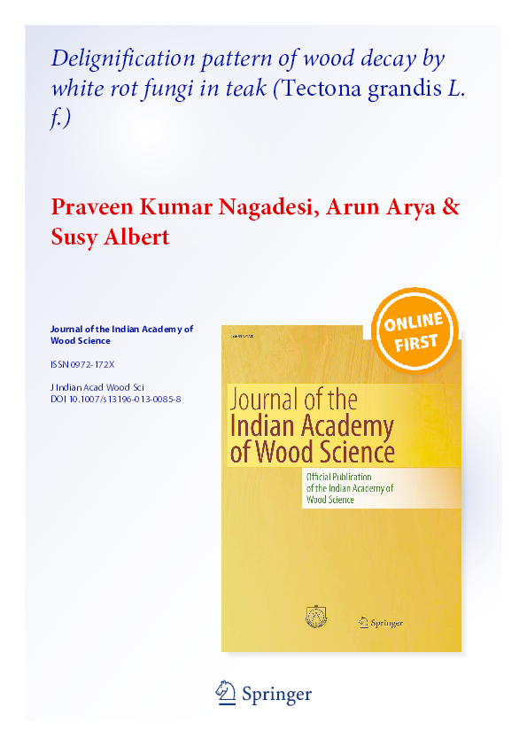 (PDF) Delignification pattern of wood decay by white rot fungi in teak ...